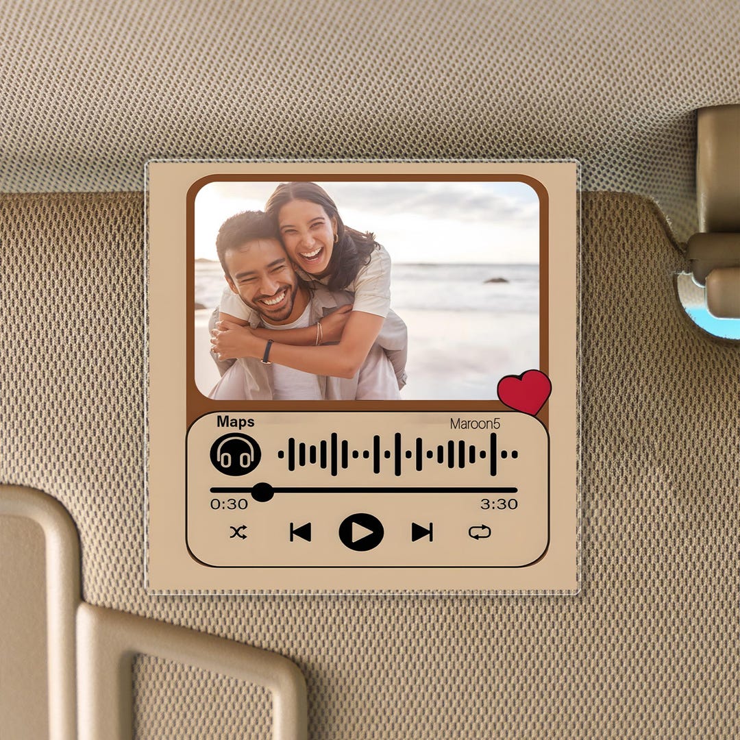 Personalized Retro Album Cover Song Music, Visor Clip Frame ...