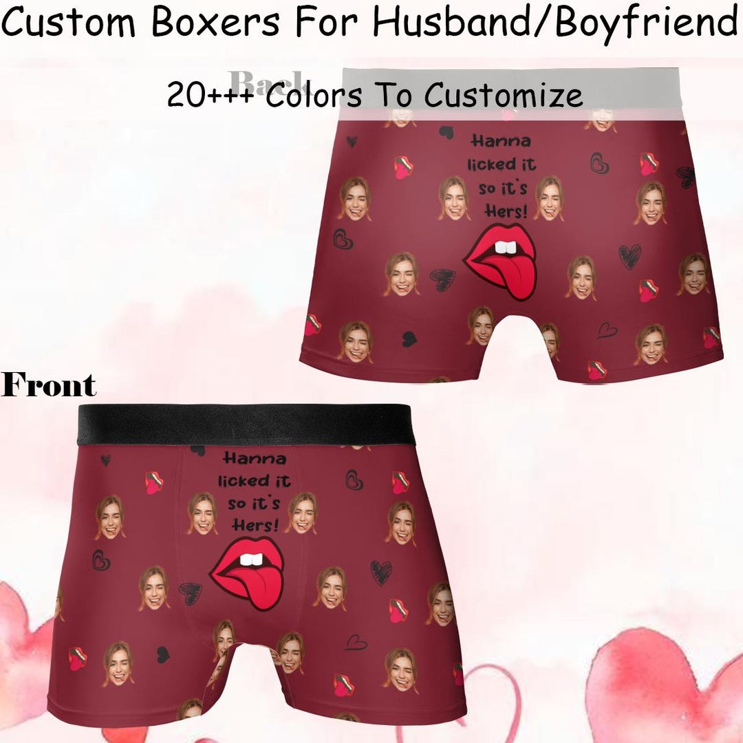 Custom With Face Boxer Briefs, Man, Woman Face Underwear, Personalized ...