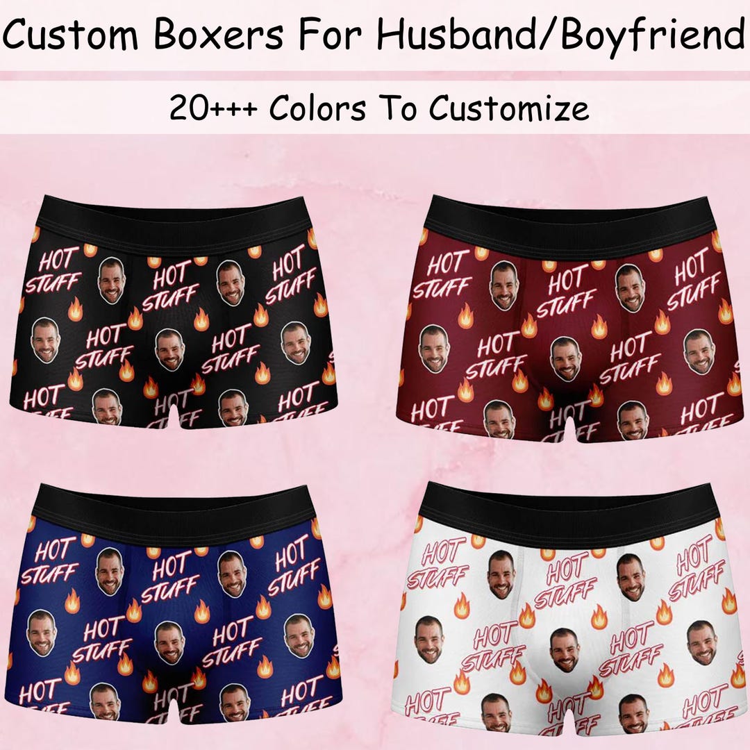 Hot Stuff Custom Boxers for Husband, Personalized Photo Gift for ...