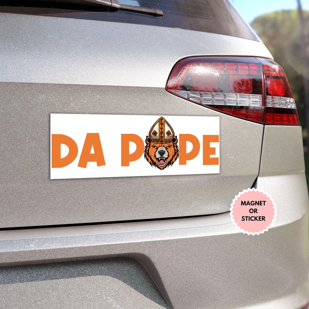 Da Pope Chicago Bear Sticker/car Magnet, American Pope Religious ...