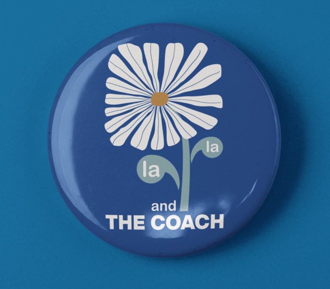 Floral La and the Coach Pin Button, Harris Walz 2024 Comma La and the ...
