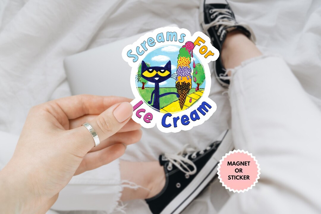Pete the Cat Screams for Ice Cream Summer Sticker/car Magnet, Hello ...