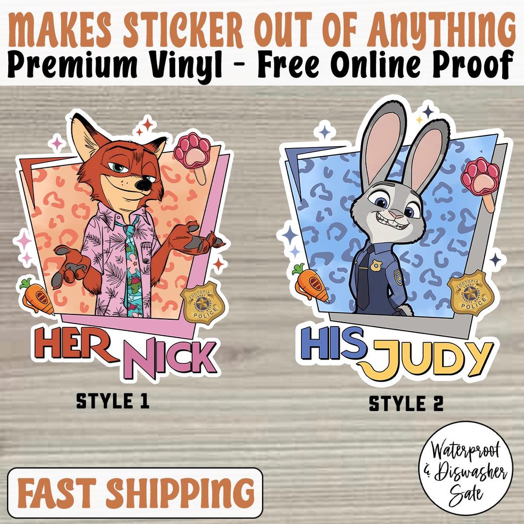 Zootopia Judy Hopps Characters Sticker/car Magnet, Cute Animal ...