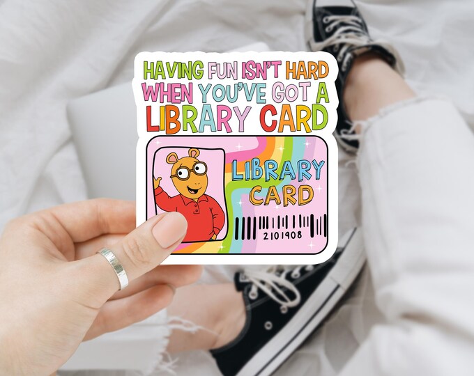 Library Card Sticker / Arthur Inspired Sticker - Etsy