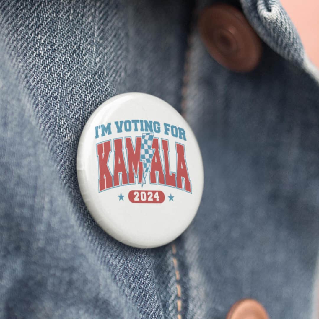 I'm Voting for Kamala Harris 2024 Pin Button, Kamala Harris Pins ...