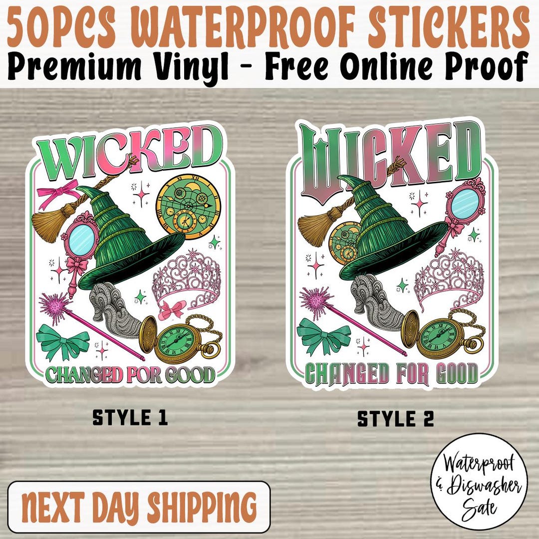 Wicked Sticker, Changed for Good Wicked Sticker Sticker, Pink Goes Good ...