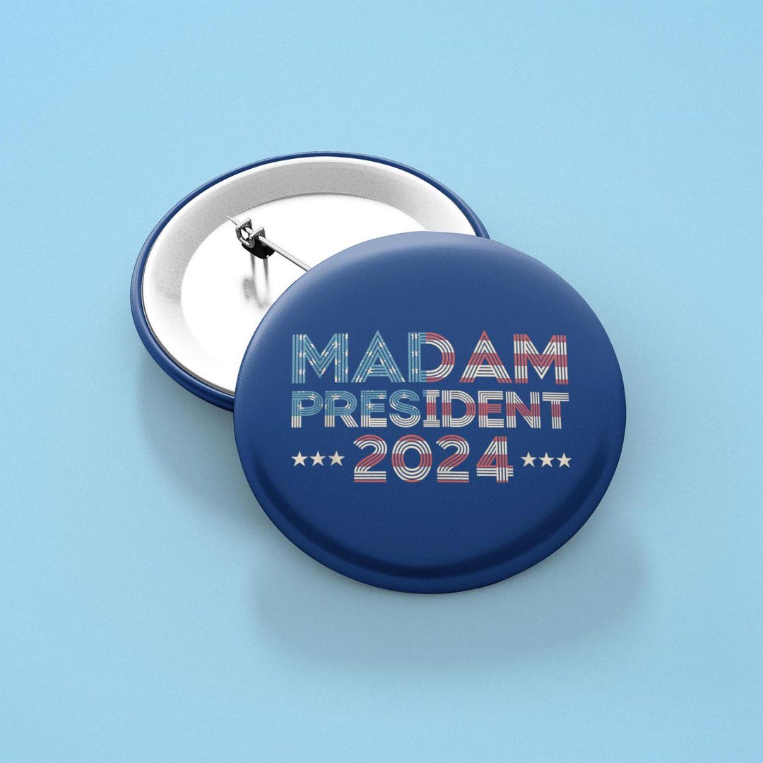 Vintage Flag Madam President 2024 Kamala Harris Pin Button, Kamala Pins ...