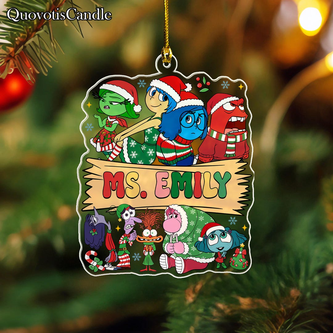 Custom Name Inside Out Christmas Ornament, Personalized Inside Out ...