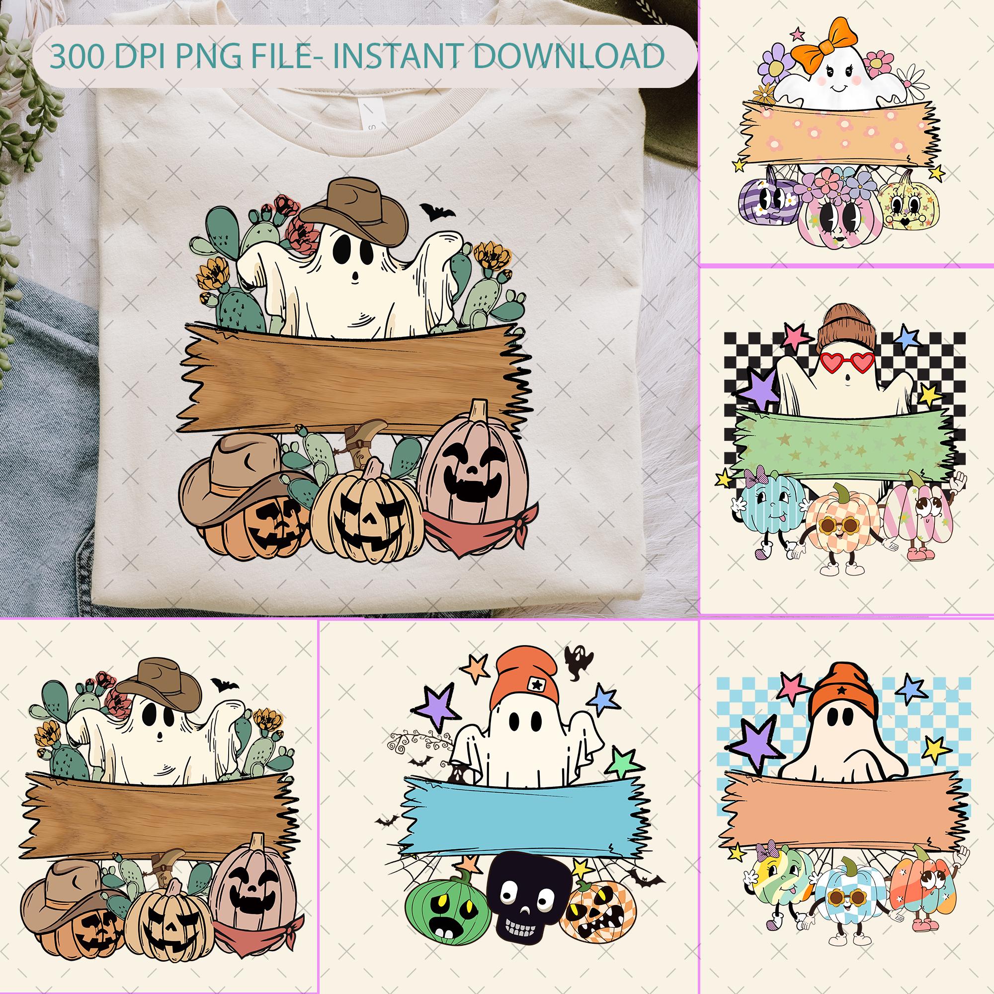 Cute Ghost Custom Name Halloween PNG Bundle, Cute Ghost Png, Halloween ...