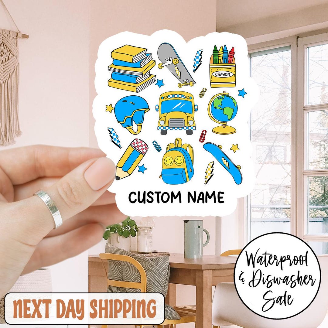 Custom Back to School for Boys Sticker/car Magnet, Custom Teacher Name ...