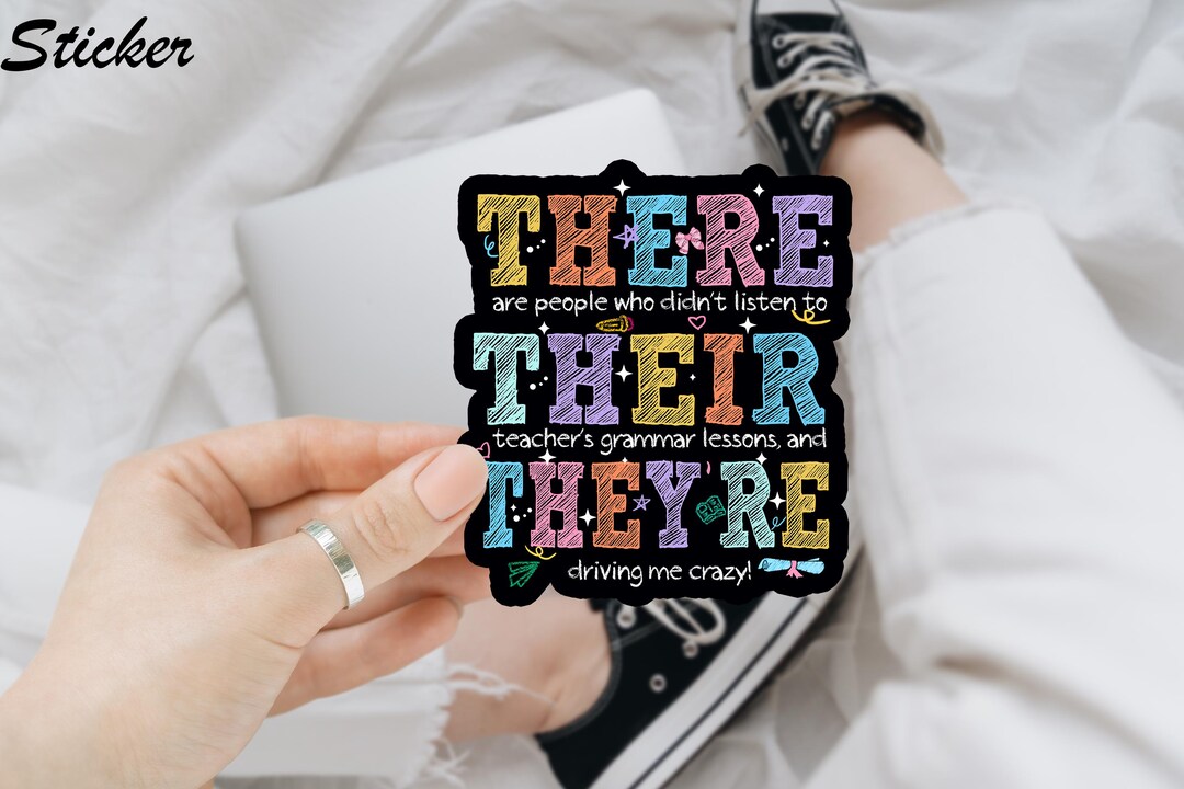 There Their They're Grammar Teacher Car Magnet/sticker, Grammar Police ...