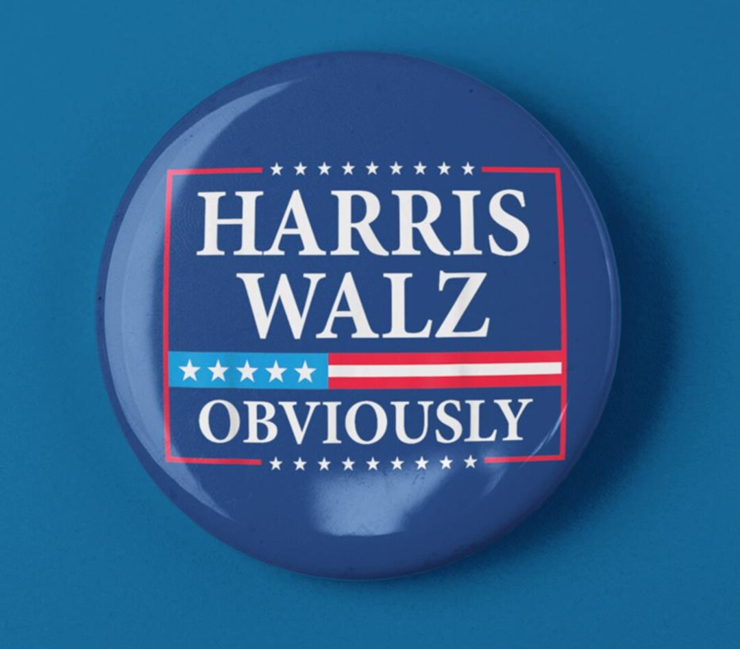 Harris Waltz 2024 Obviously Kamala Harris Tim Walz 2024 Pin Button ...
