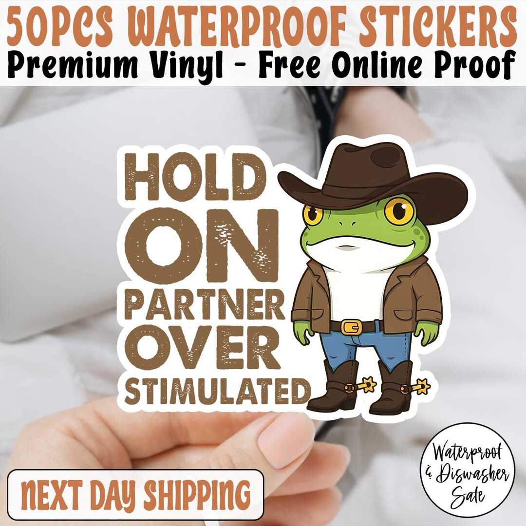 Cowboy Frog Overstimulated Car Magnet/sticker, Cowboy Frog Sticker ...