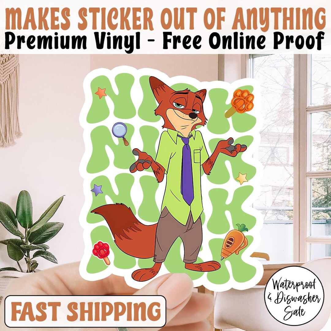 Zootopia Nick Wilde Characters Sticker/car Magnet, Cute Animal ...