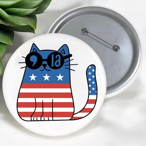 Cat Lady for Kamala Harris Pin Button, Kamala Harris Pins, Harris and ...
