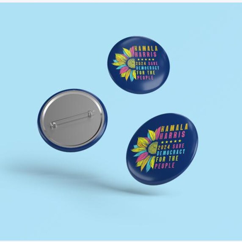 Kamala Harris 2024 Save Democracy for the People Pin Button, Kamala ...