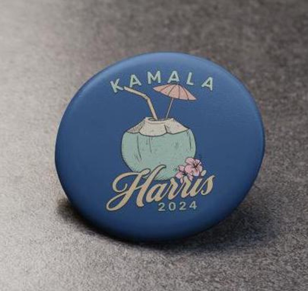 Kamala Harris 2024 Coconut Pin Button, Kamala Pins, Harris and Walz Pin ...