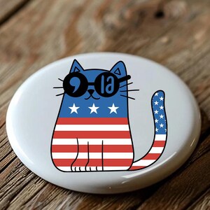 Cat Lady for Kamala Harris Pin Button, Kamala Harris Pins, Harris and ...