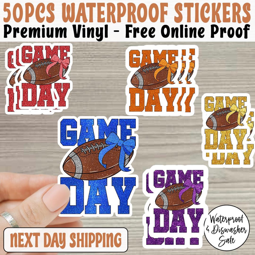 Custom Football Team Game Day Sticker, Personalized Football Player ...