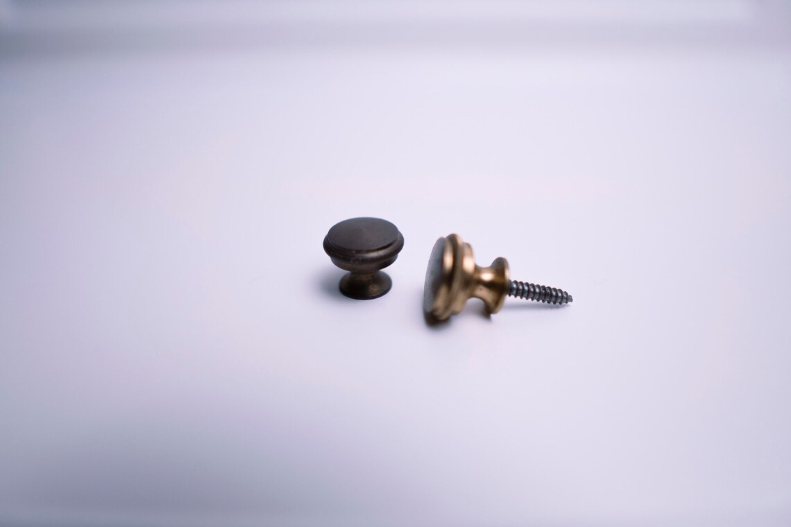Solid Raw Brass Mini Knob - Etsy