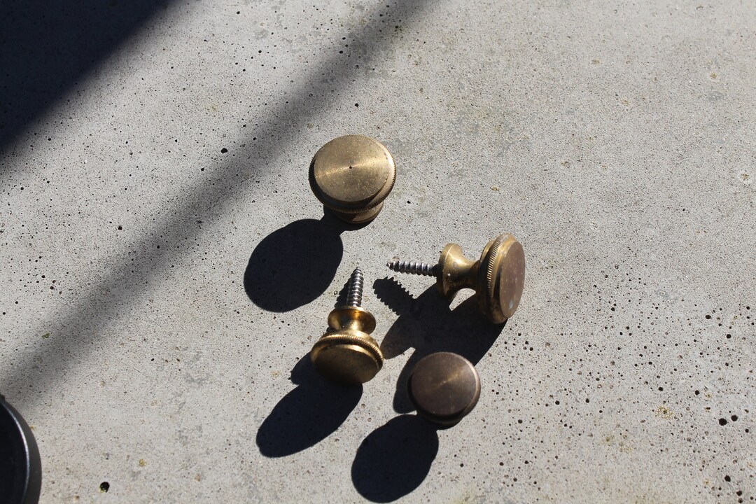Solid Raw Brass Mini Knob - Etsy
