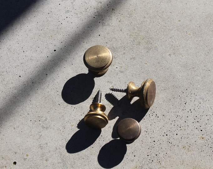 Solid Raw Brass Mini Knob - Etsy