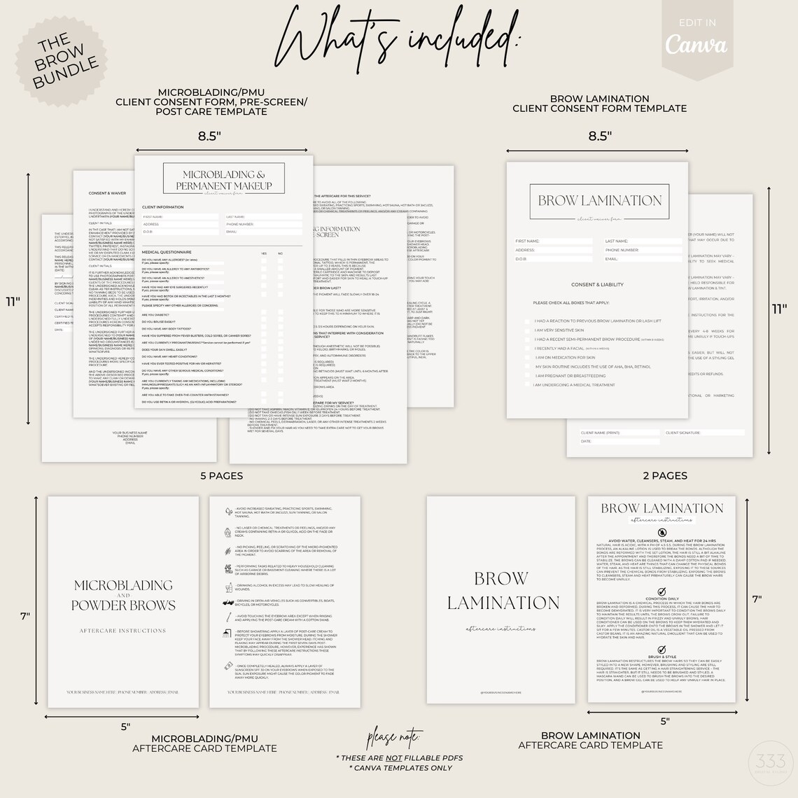 PMU Consent Form Brow Lamination Form Waxing Consent Form - Etsy