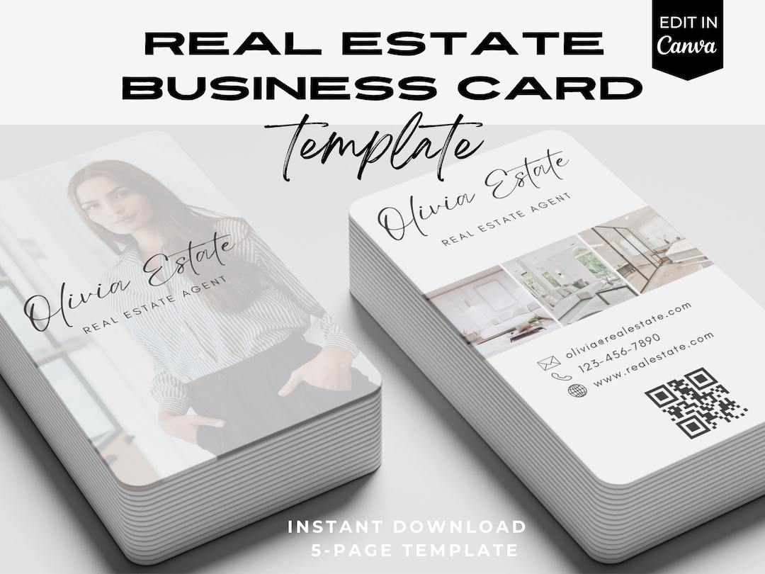 Real Estate Business Card Template, Real Estate Marketing, Realtor ...