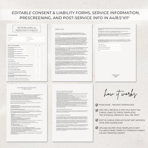 Editable Permanent Makeup Form, PMU Consent Form, Microblading, Powder ...