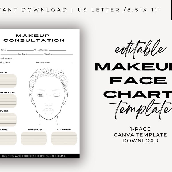 Face Chart Esthetician - Etsy