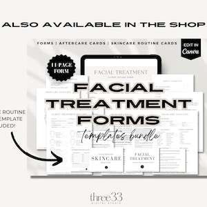 Skincare Routine Cards, Editable Esthetician Templates, Facial ...