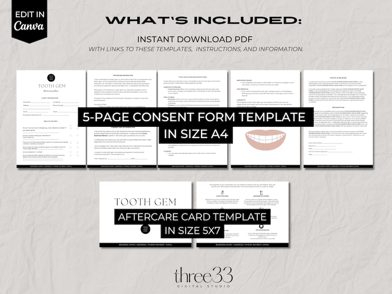 Tooth Gem Consent Form, Esthetician Consent Forms, Teeth Gem Forms ...