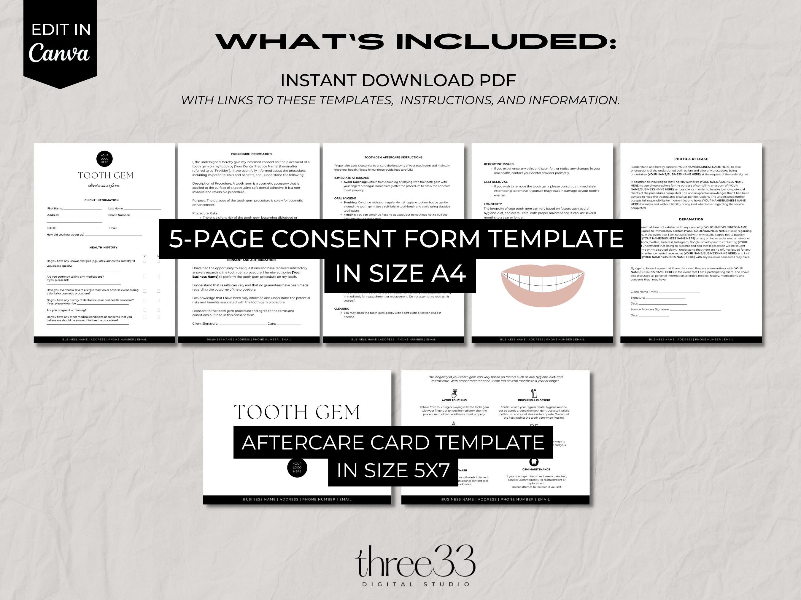 Tooth Gem Consent Form, Esthetician Consent Forms, Teeth Gem Forms ...