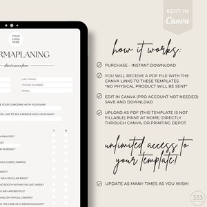 Editable Dermaplaning Consent Form, Esthetician Client Intake (canva ...