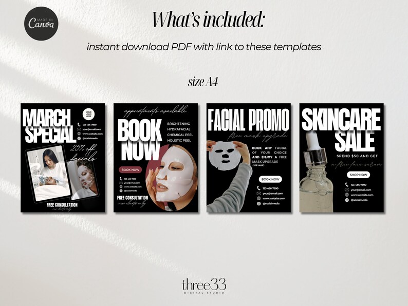Facial Specials Flyer, Esthetician Flyer Template, Book Now Flyer ...