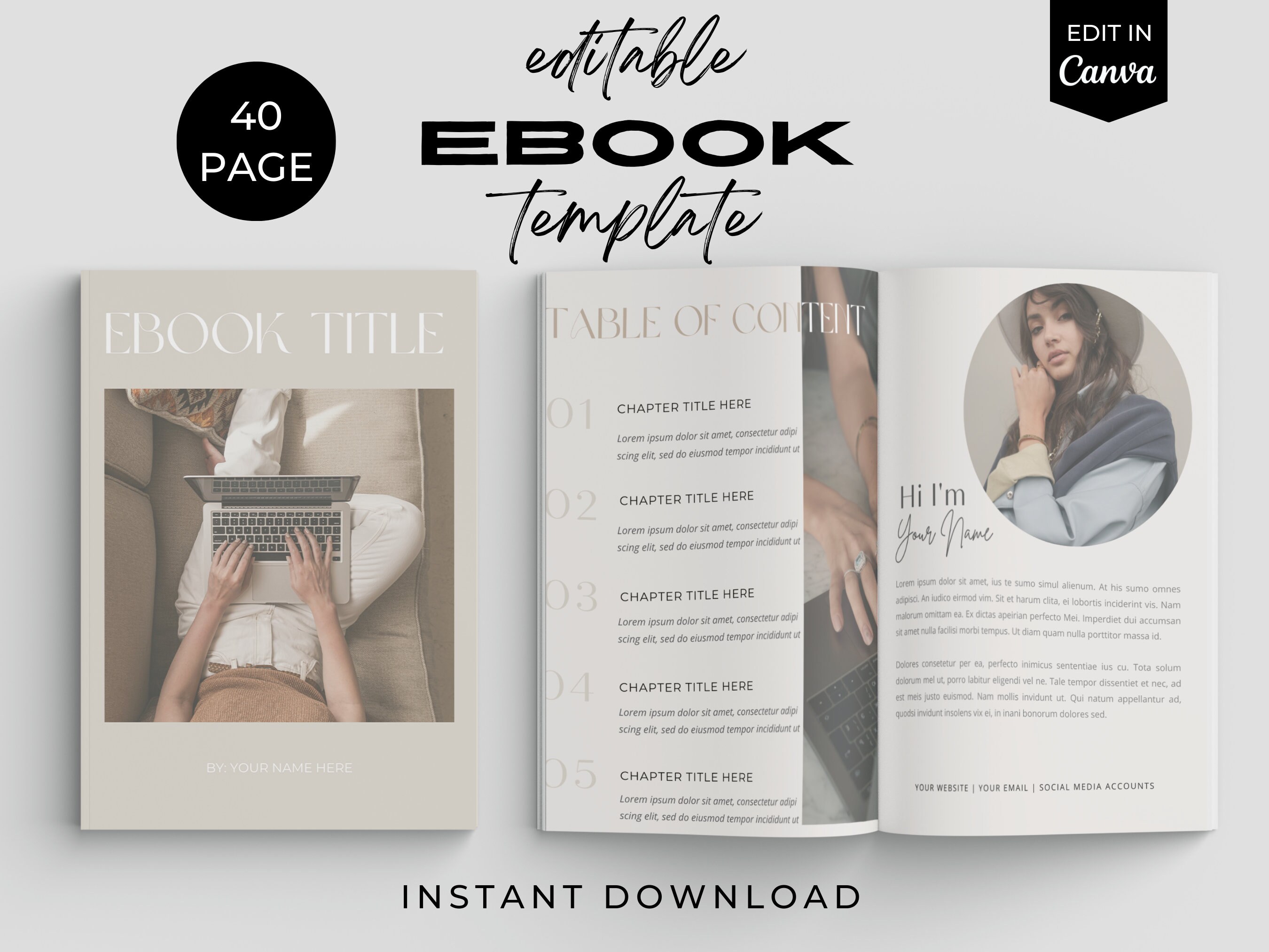 Editable Ebook Template, Workbook Template, Canva Template Business ...