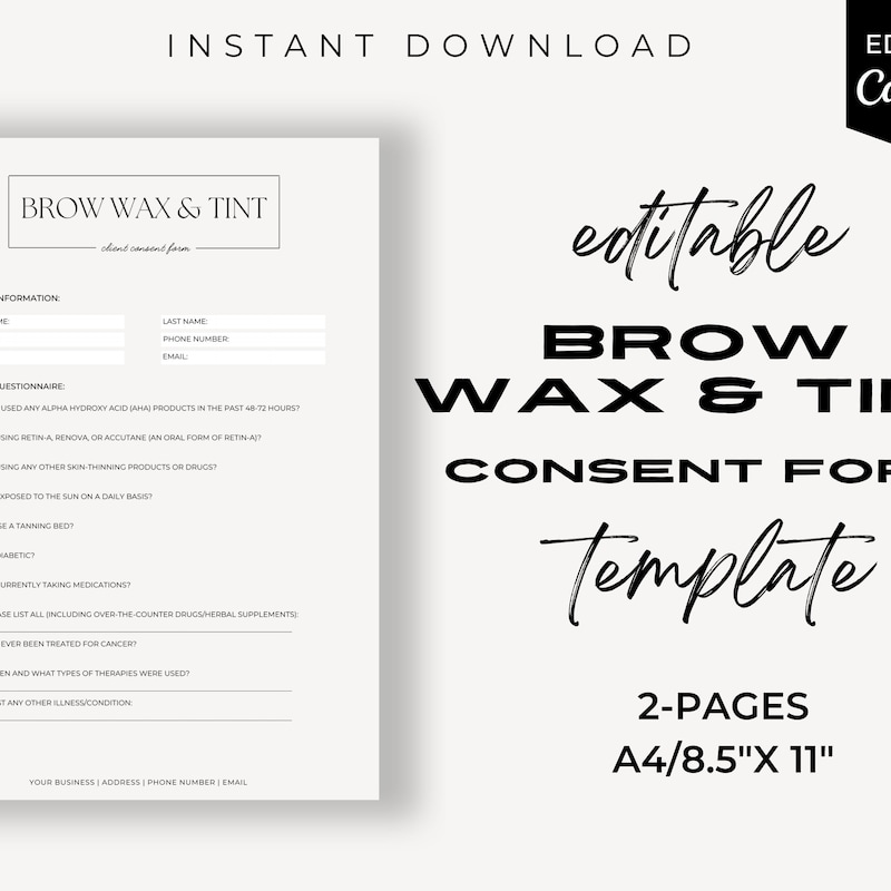 Waxing Consent Forms - Etsy