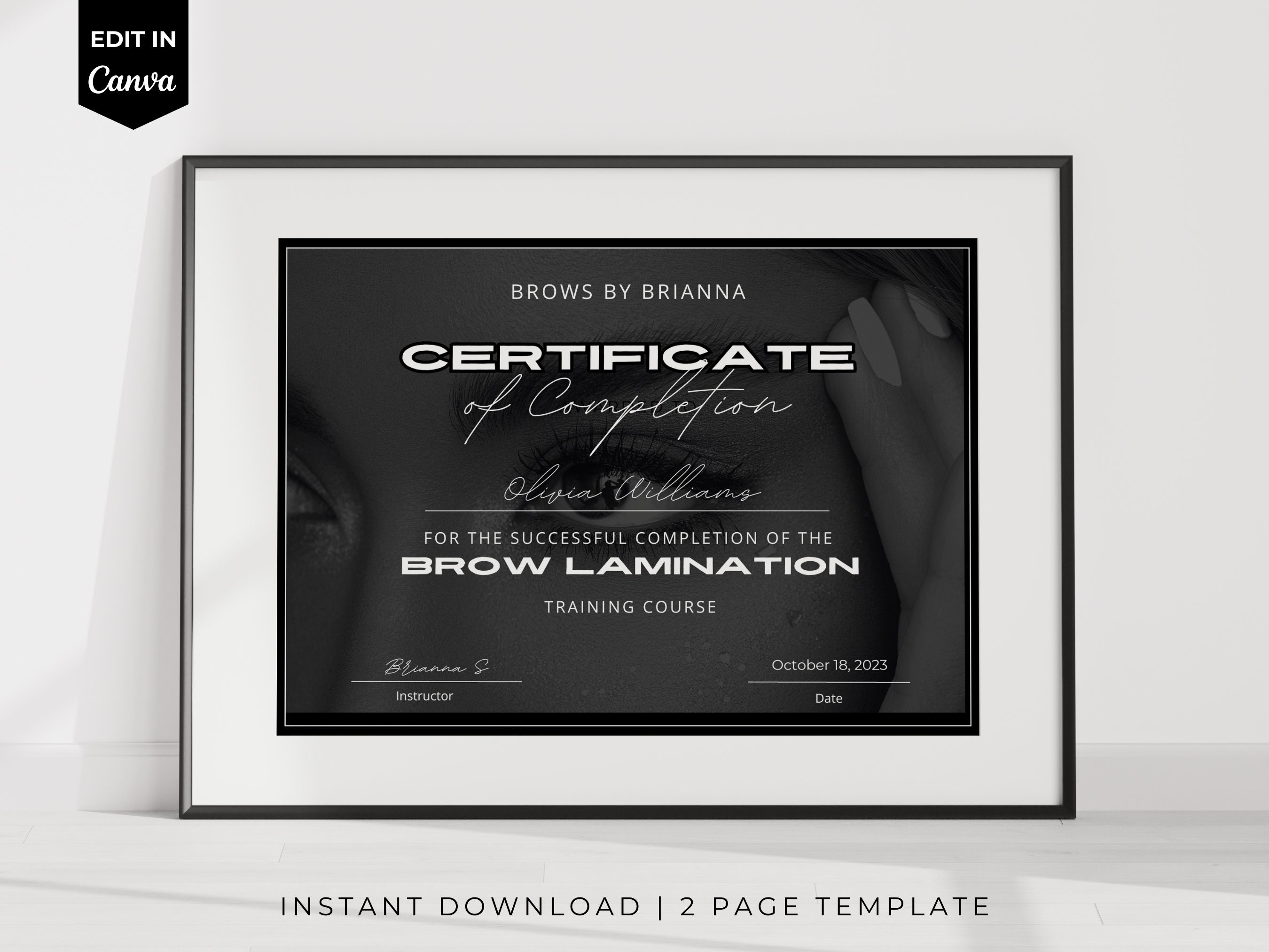 Editable Certificate of Completion Template, Editable Training ...