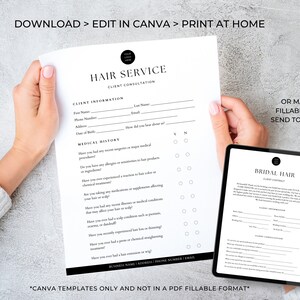 Hairstylist Client Forms, Hair Salon Templates, Contract Templates ...