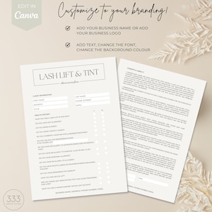 Lash Consent Form, Esthetician Template, Editable Lash Lift Consent ...