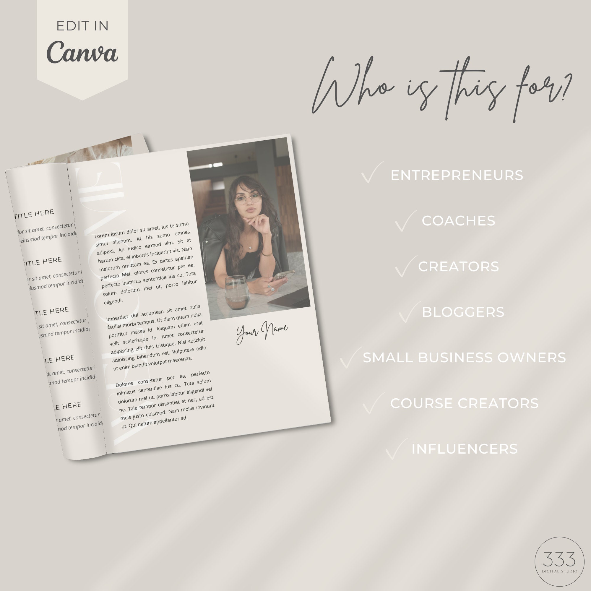 Editable Workbook Template Canva 40 Page Ebook Small - Etsy