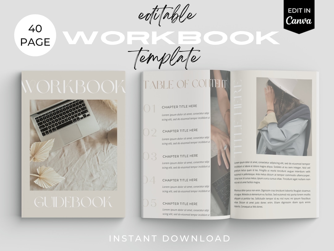 Editable Workbook Template, Canva 40 Page Ebook, Small Business Ebook ...
