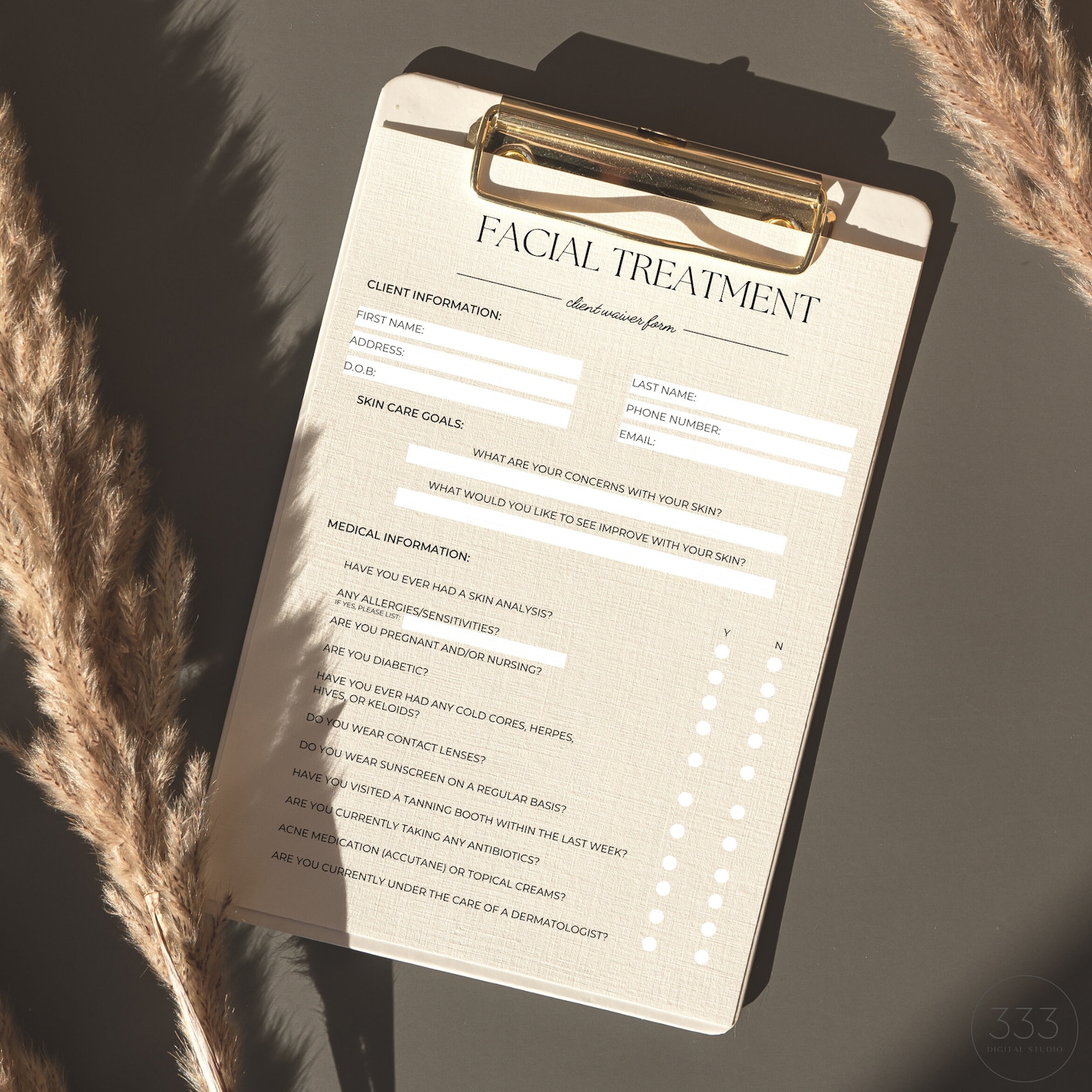 Editable Facial Consent Form, Canva Template, Esthetician Form, Skin ...