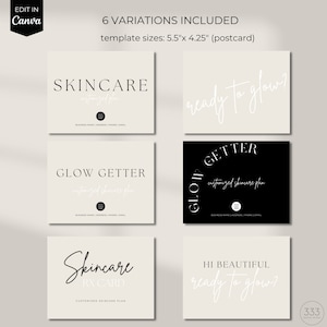 Skincare Routine Cards, Editable Esthetician Templates, Facial ...