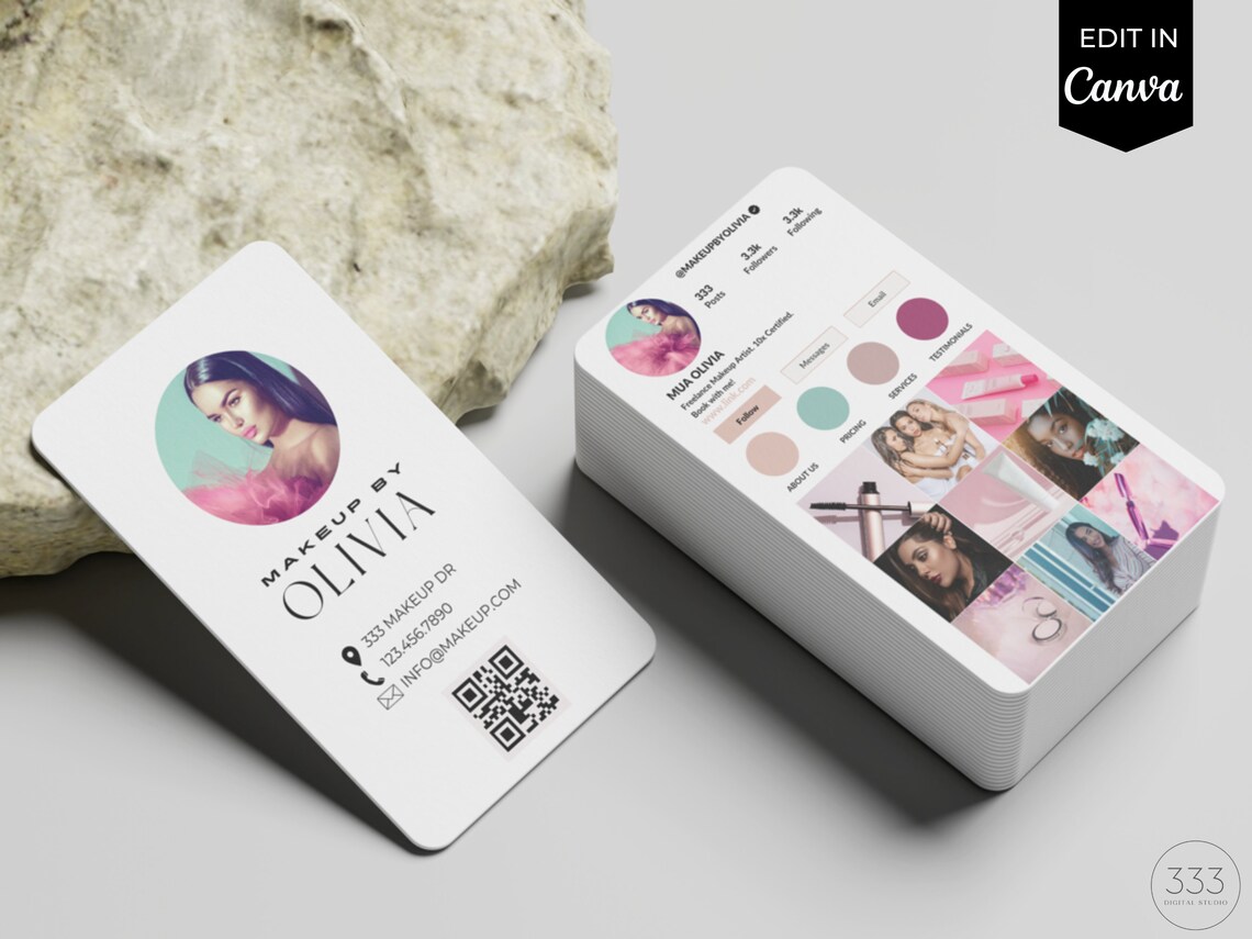 Instagram Business Card, IG Business Card, Esthetician Templates ...