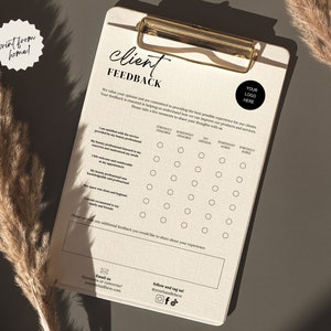 Editable Client Feedback Form, Esthetician Spa Template (canva) - Etsy