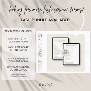 Lash Lift Consent, Editable Template, Lash Lift and Tint Aftercare Card ...
