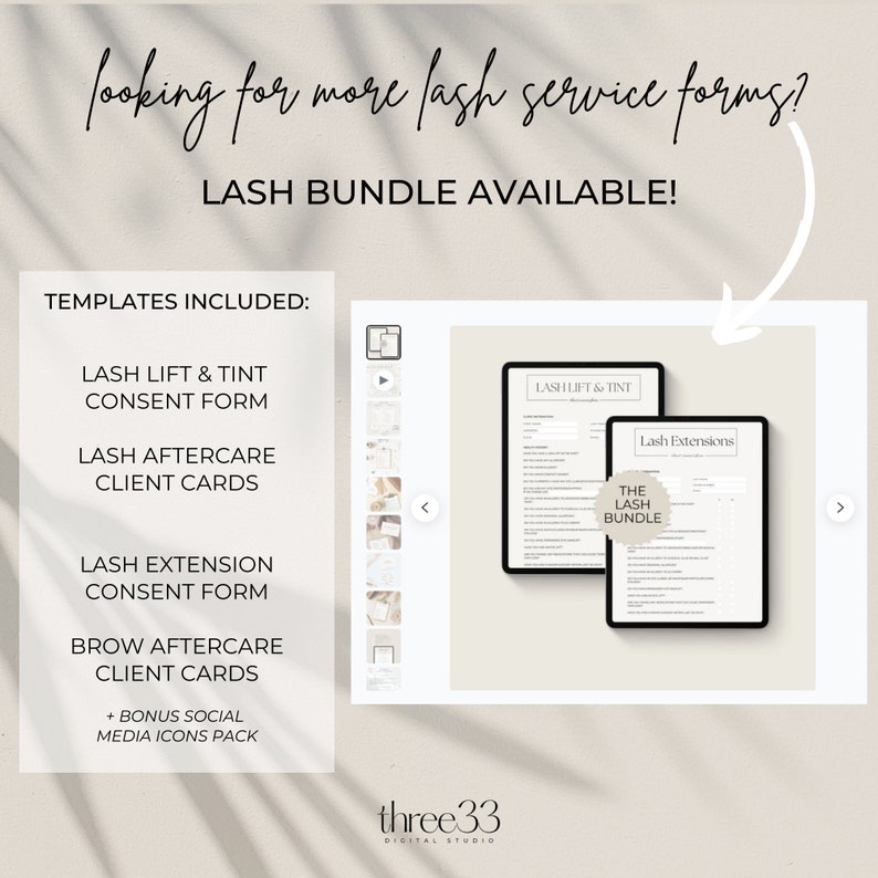 Lash Lift Consent, Editable Template, Lash Lift and Tint Aftercare Card ...