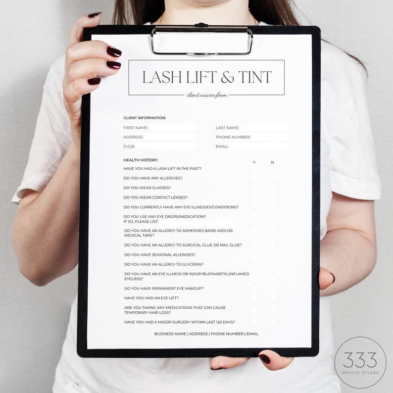 Lash Consent Form, Esthetician Template, Editable Lash Lift Consent ...