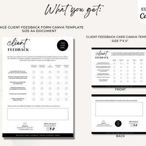 Editable Client Feedback Form Template, Esthetician Feedback Comment ...